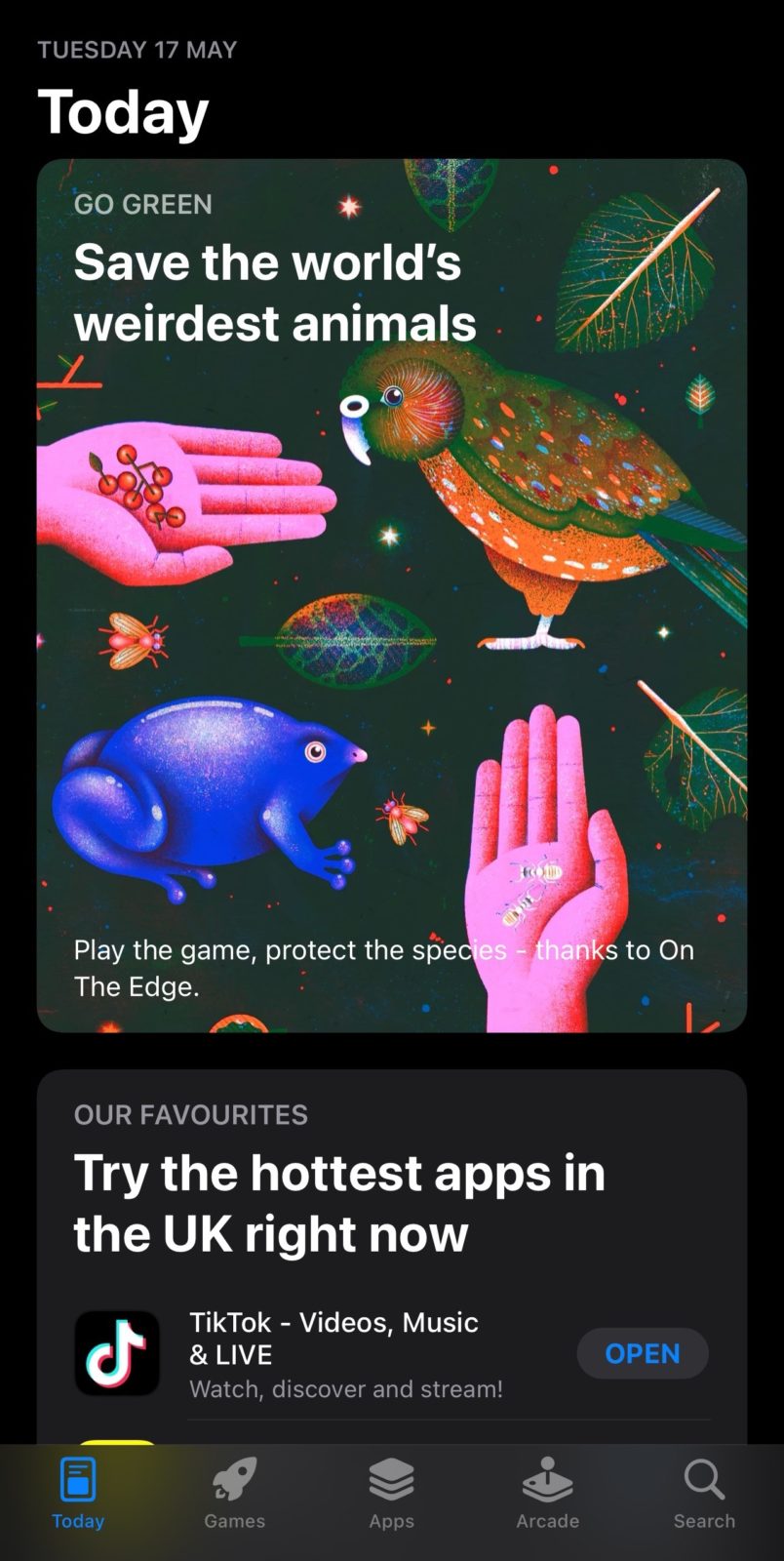 Apple today tab screenshot - Kiblind